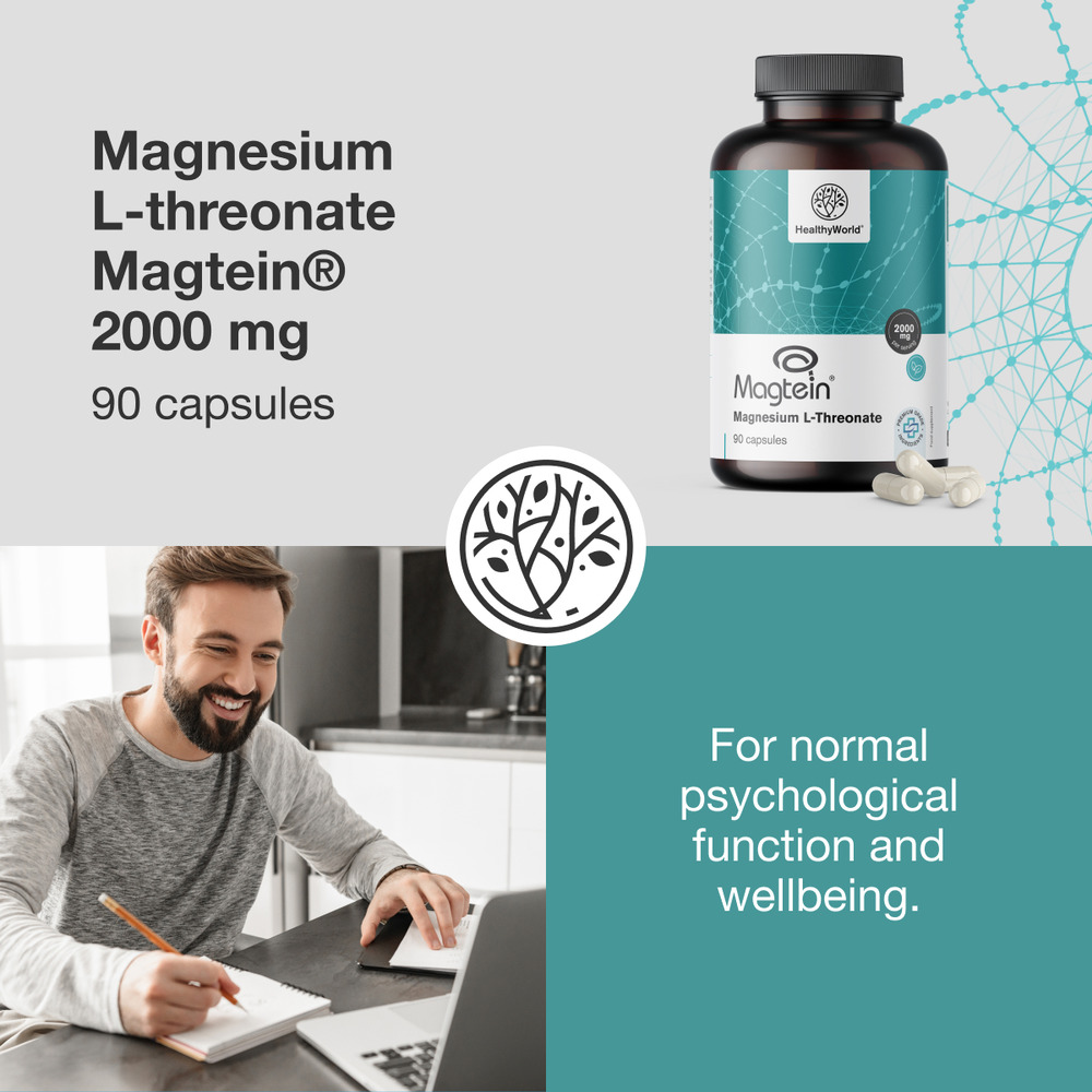 Magnesium L-Threonate Magtein® 2000 mg, 90 capsules - FutuNatura.uk
